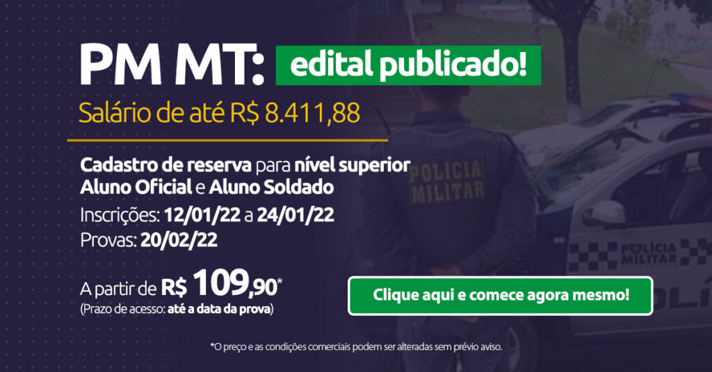 Concurso PM MT: edital aberto para Soldado e Oficial - Blog Aprova ...