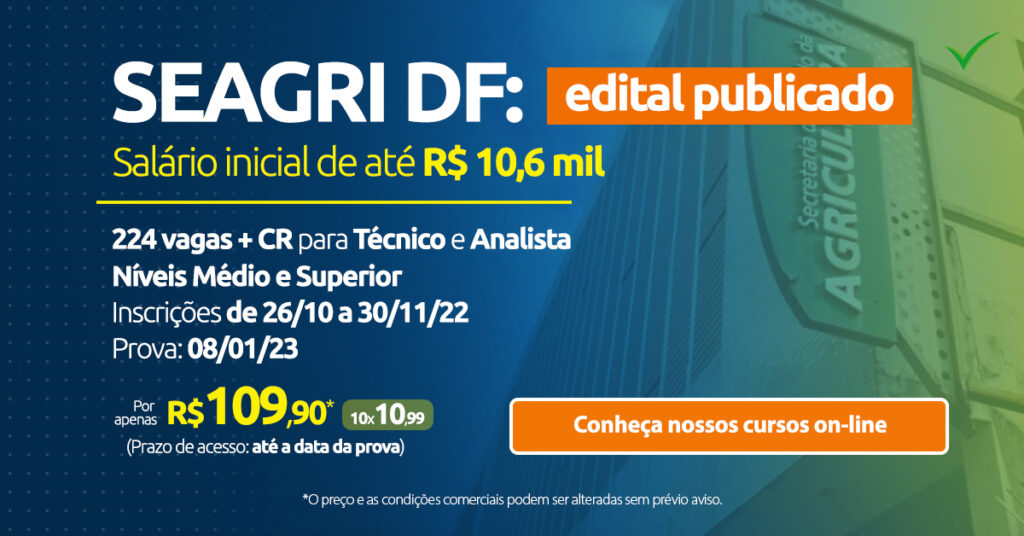 Concurso SEAGRI DF 2022: 224 vagas - Blog Aprova Concursos - Notícias