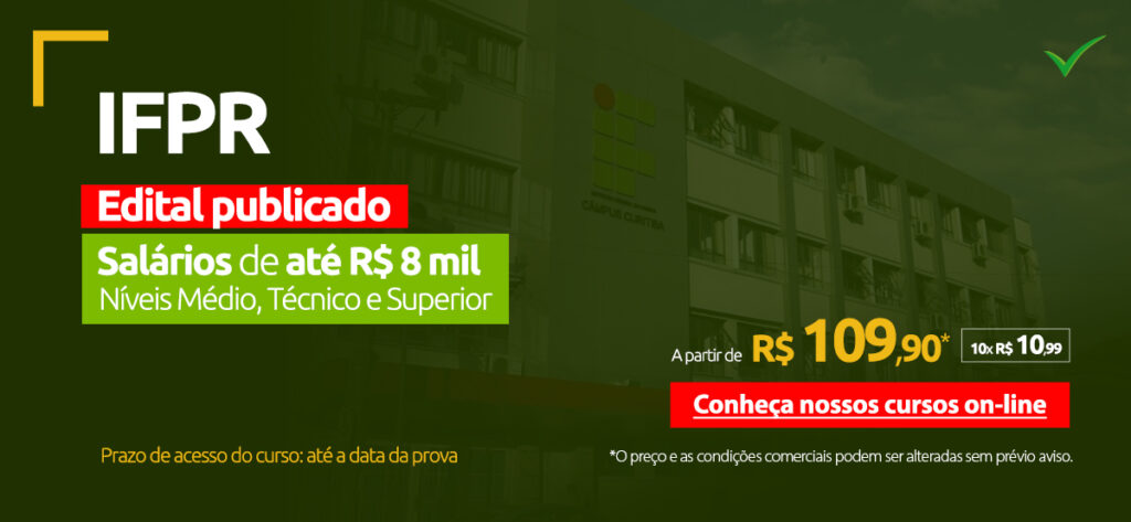 Concurso IFPR 2023: 183 vagas de nível médio e superior. Confira!