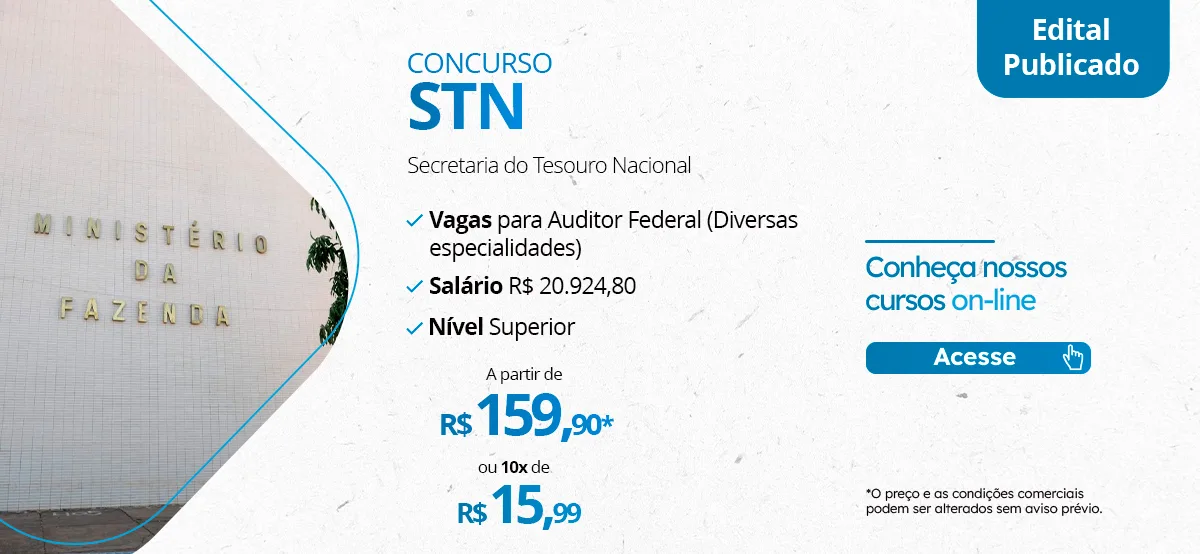 Concurso STN 2024: PROVAS para 40 vagas com salários de R$ 20,9 mil será em 02/06!