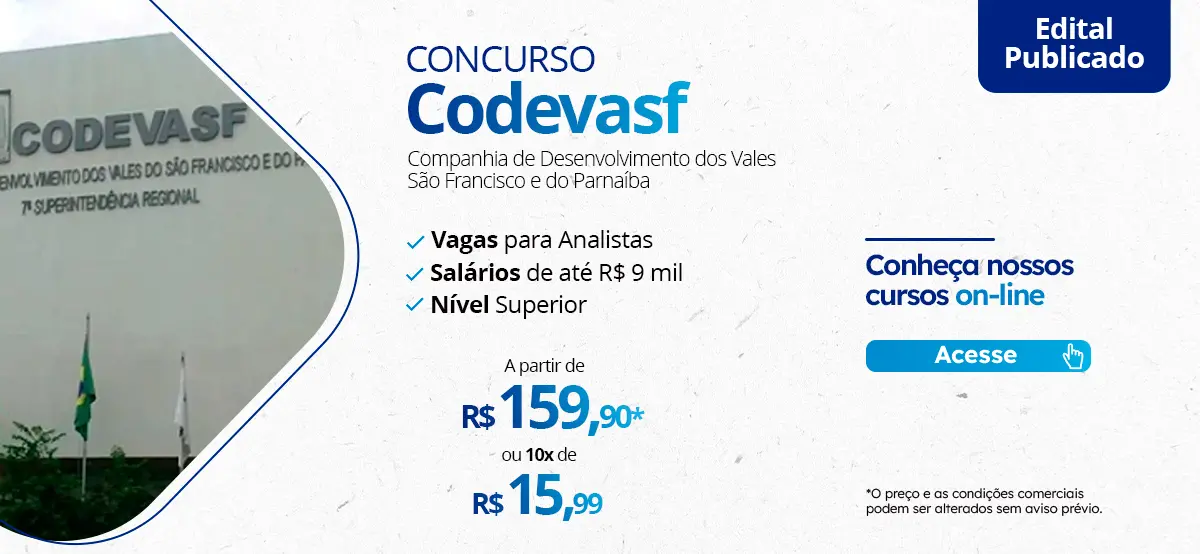 Concurso Codevasf 2024: Inscrições ABERTAS para 61 vagas e salários de ...
