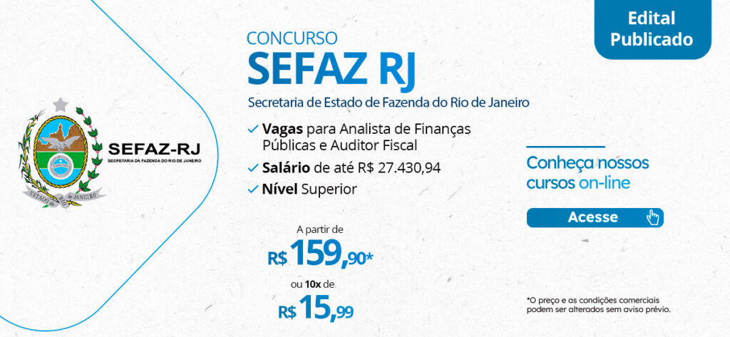 SAIU Concurso Sefaz RJ 2025: Salários de até R$ 27,4 MIL! - Blog Aprova ...