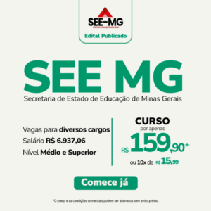 Concurso SEE MG 2025: SAIU o GUIA de Estudos de 30 dias! BAIXE GRÁTIS